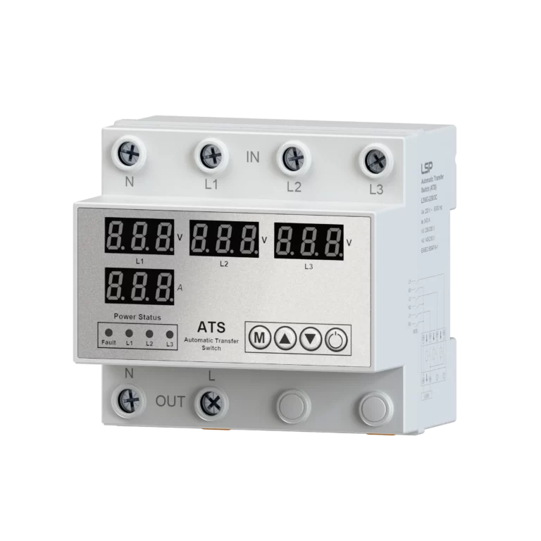 Single Phase 3 Power Source Automatic Transfer Switch ATS L2V63-220-3C ...